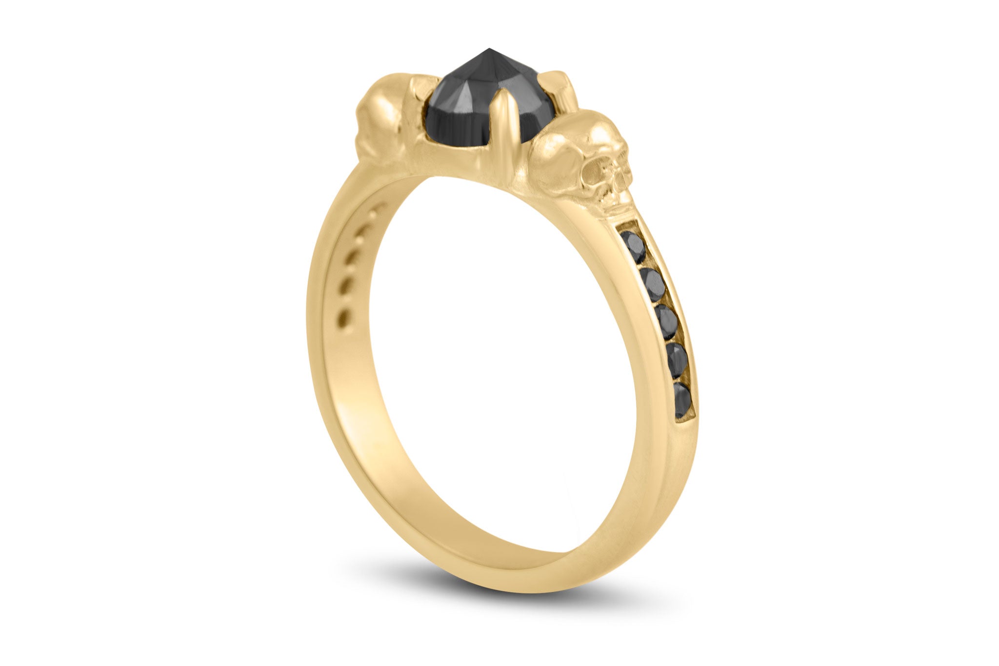 Nocturna’s Oath Skull Ring, Gold – Michaela Farkasovska